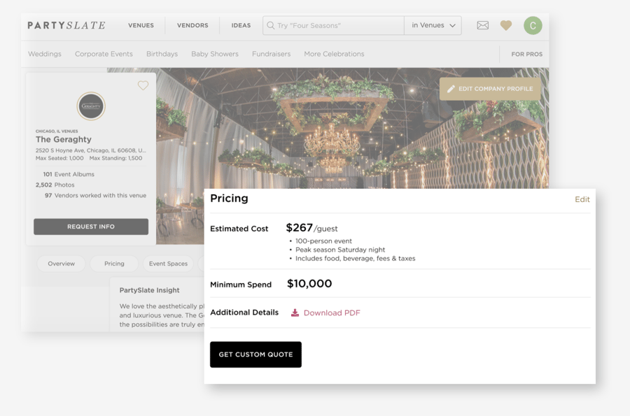 Adding Venue Pricing